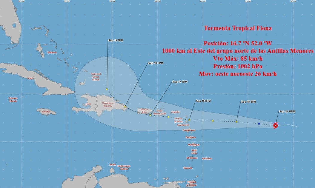 Se forma la tormenta tropical ‘Fiona’ en el Atlántico